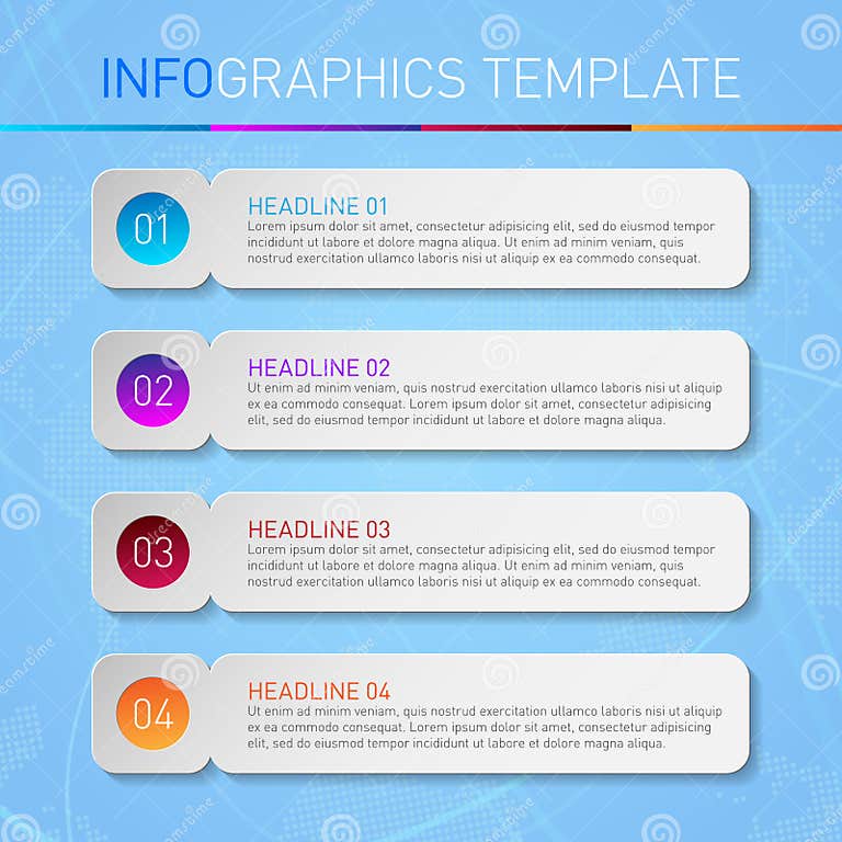 Modern Infographics Template with Frames and Sample Text Stock Vector ...