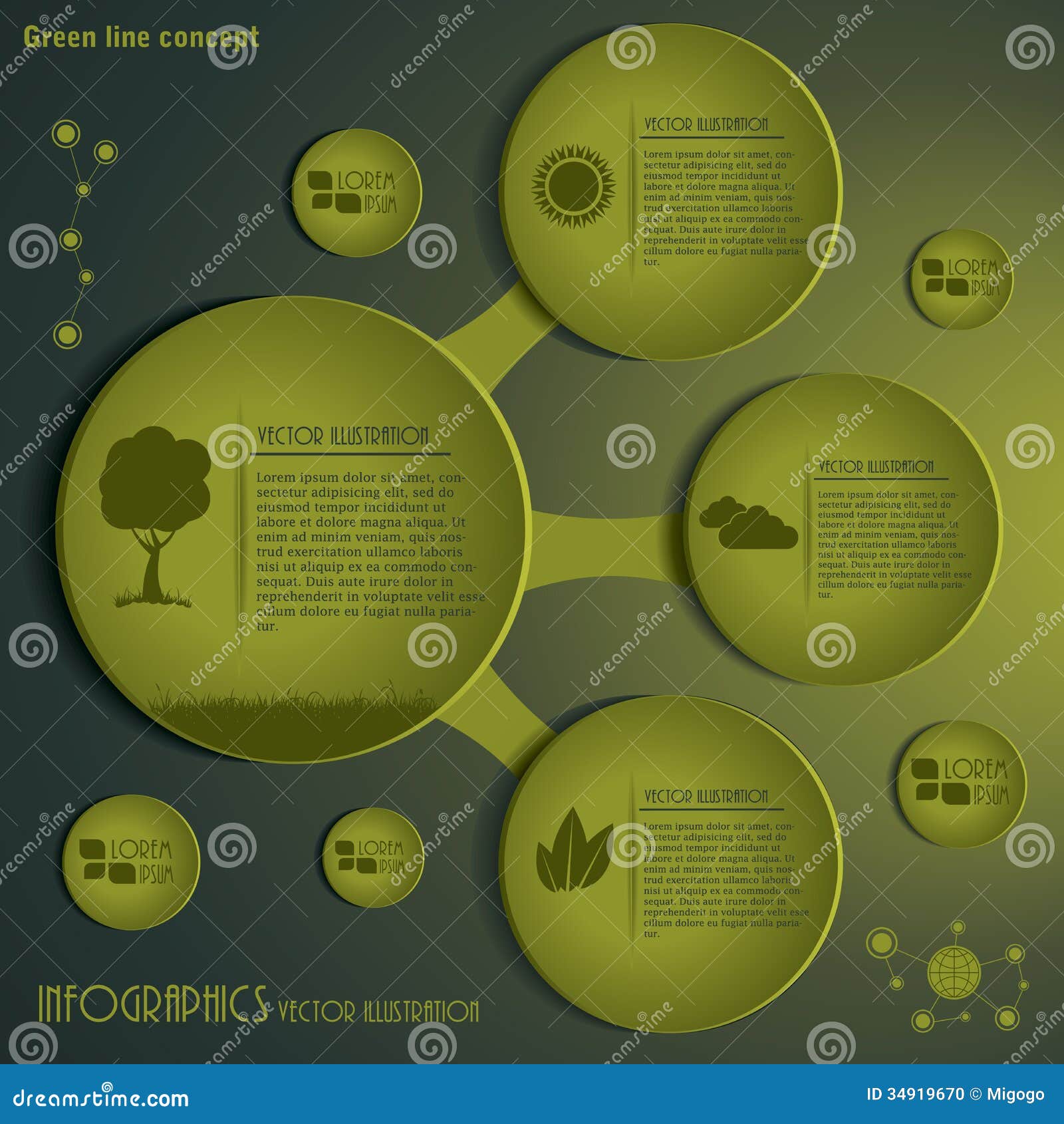 Modern Infographics Template. Green Concept Design Stock Vector ...