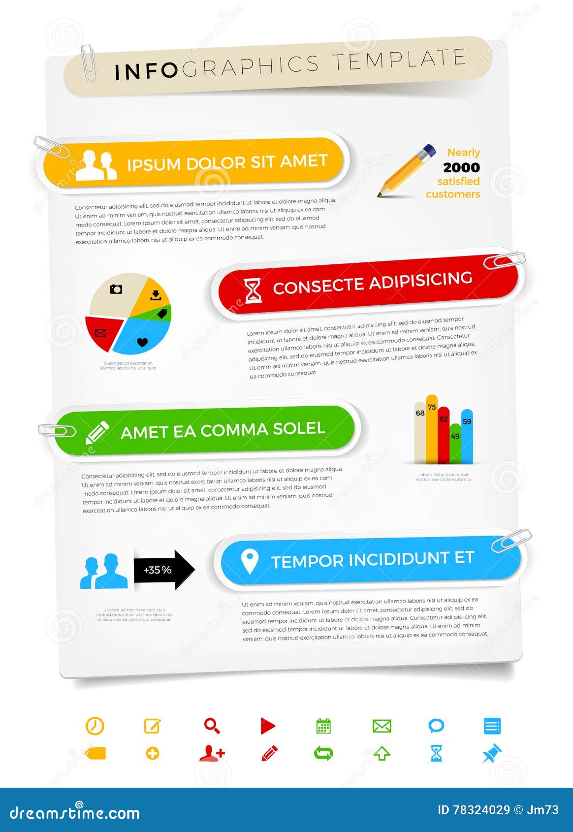Modern Infographics Template with Paper Frames Stock Vector ...