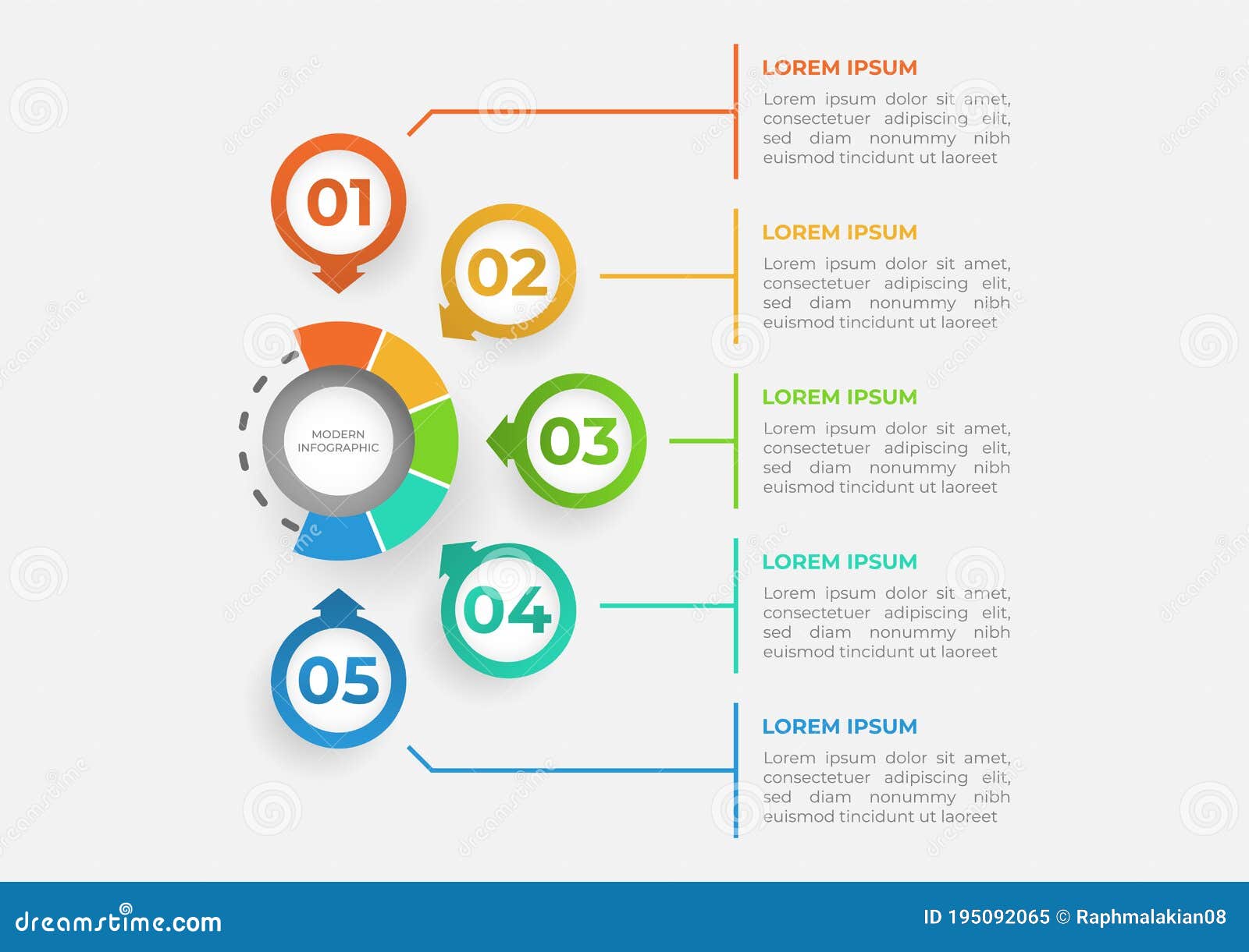 Modern Infographics Template. Presentation Business Infographic with 5 ...