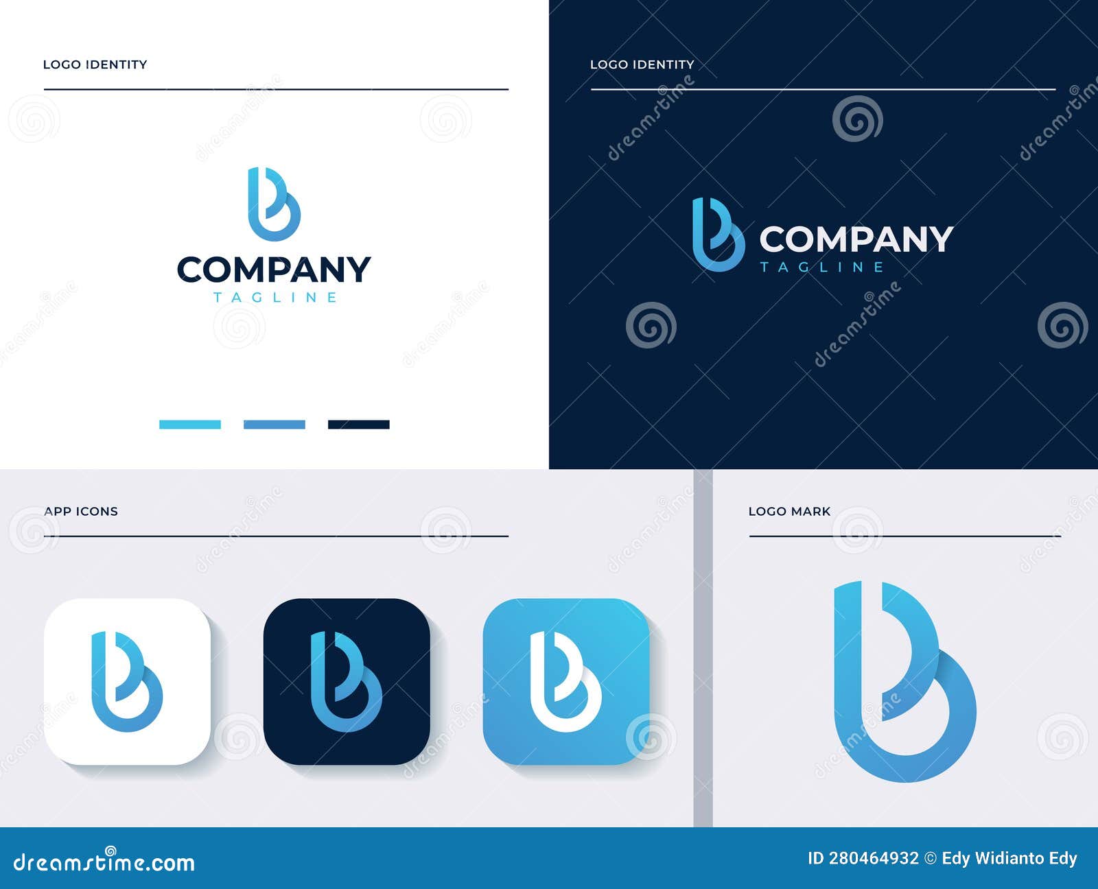 Letter B Professional Logo Set. Stock Vector - Illustration of alphabet ...