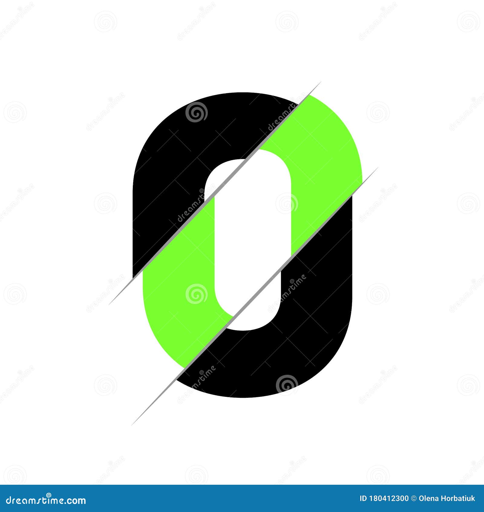 Modern Initial Number 0 Cut Style Logo. Simple Icon, Template Design ...