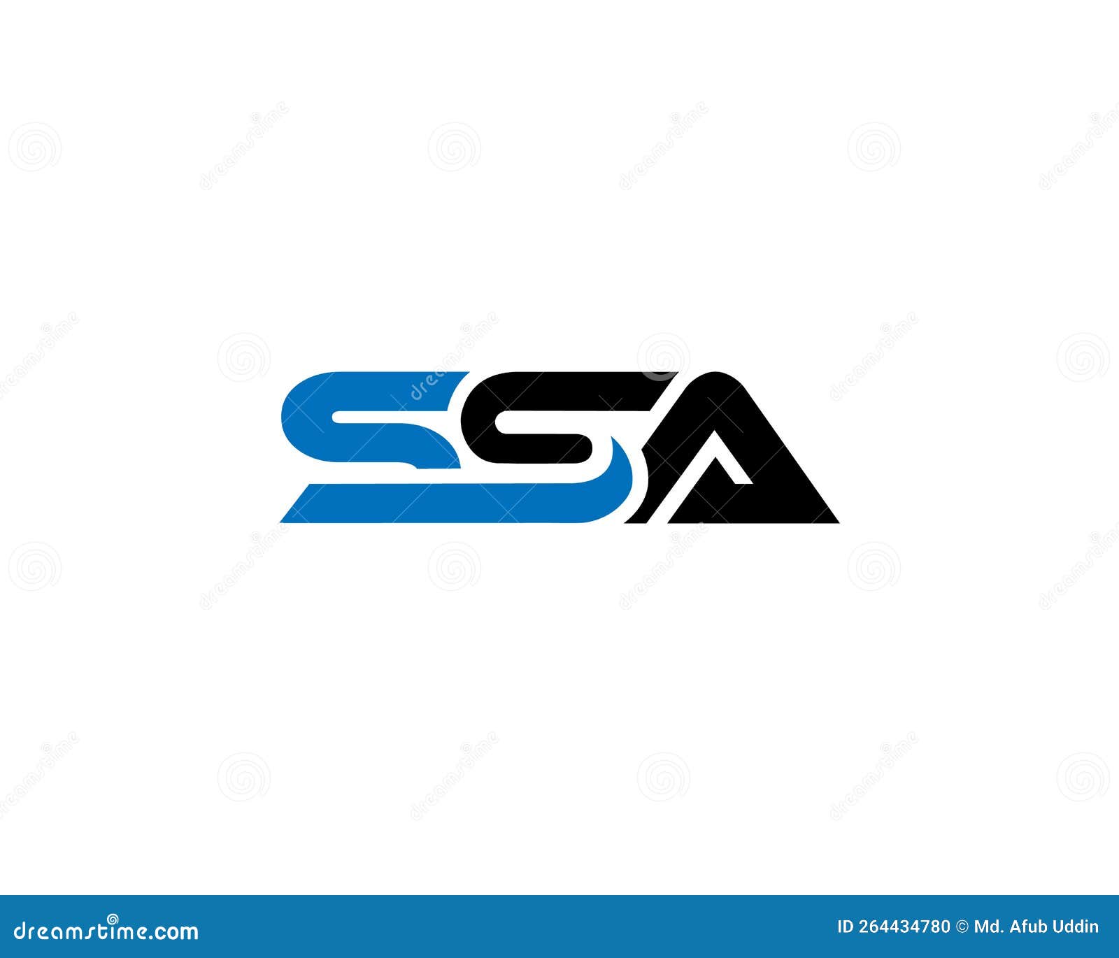 Modern Initial SSA Logo Design Stock Vector - Illustration of number ...