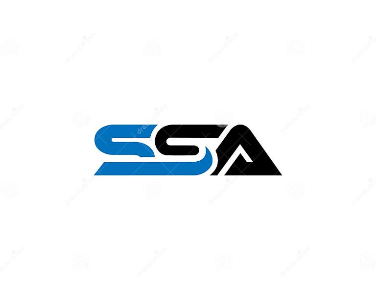 Modern Initial SSA Logo Design Stock Vector - Illustration of number ...