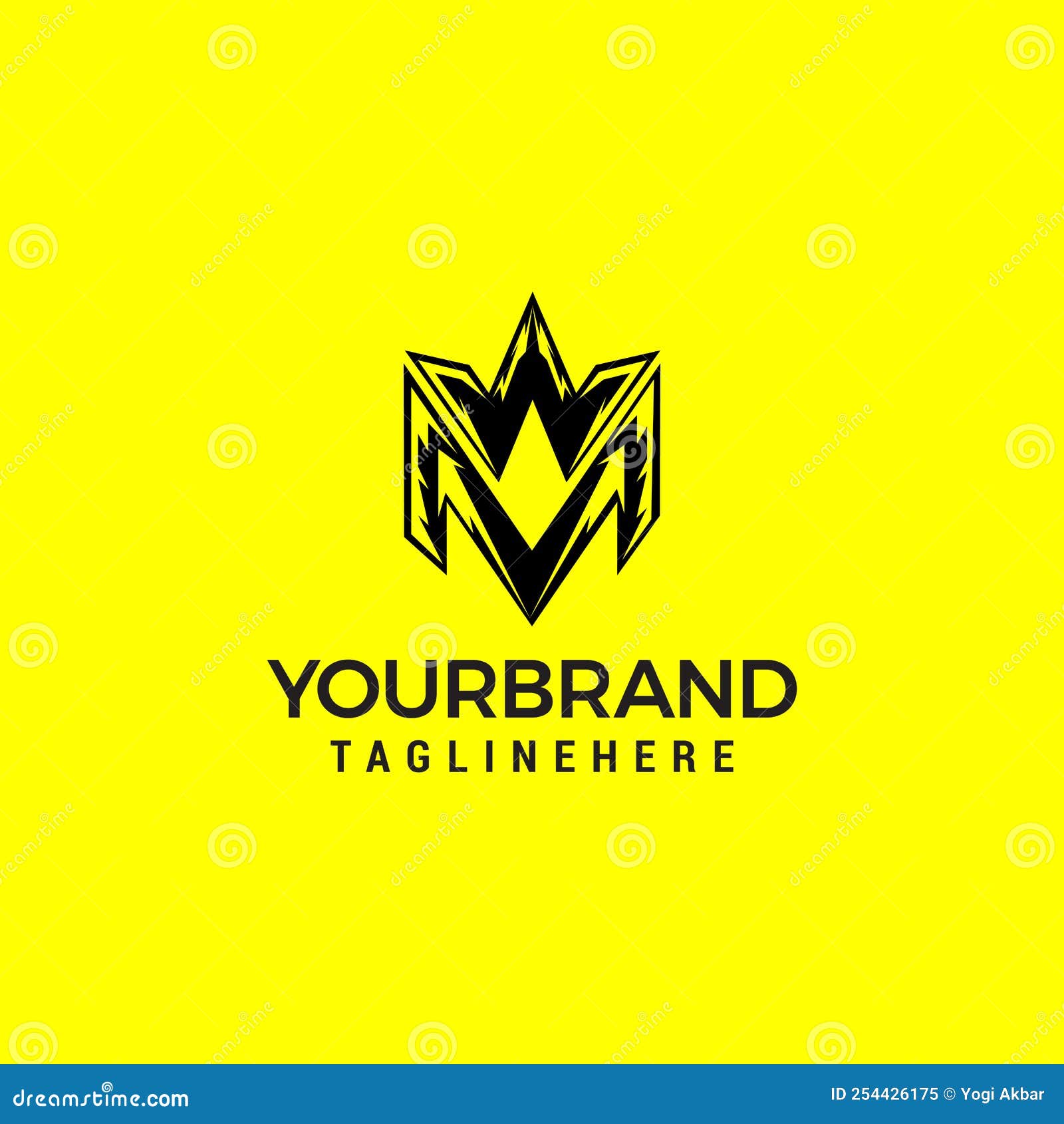 Modern Initials M W or W M in Yellow Logo Design Template Vector Stock ...