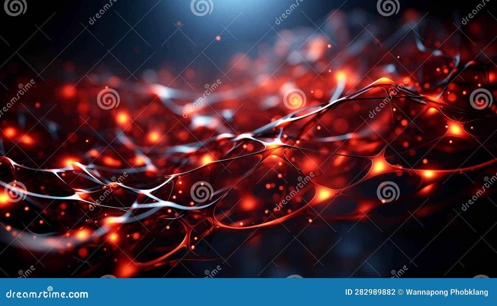 Futuristic Technological Connection Abstract Digital Network with Red ...