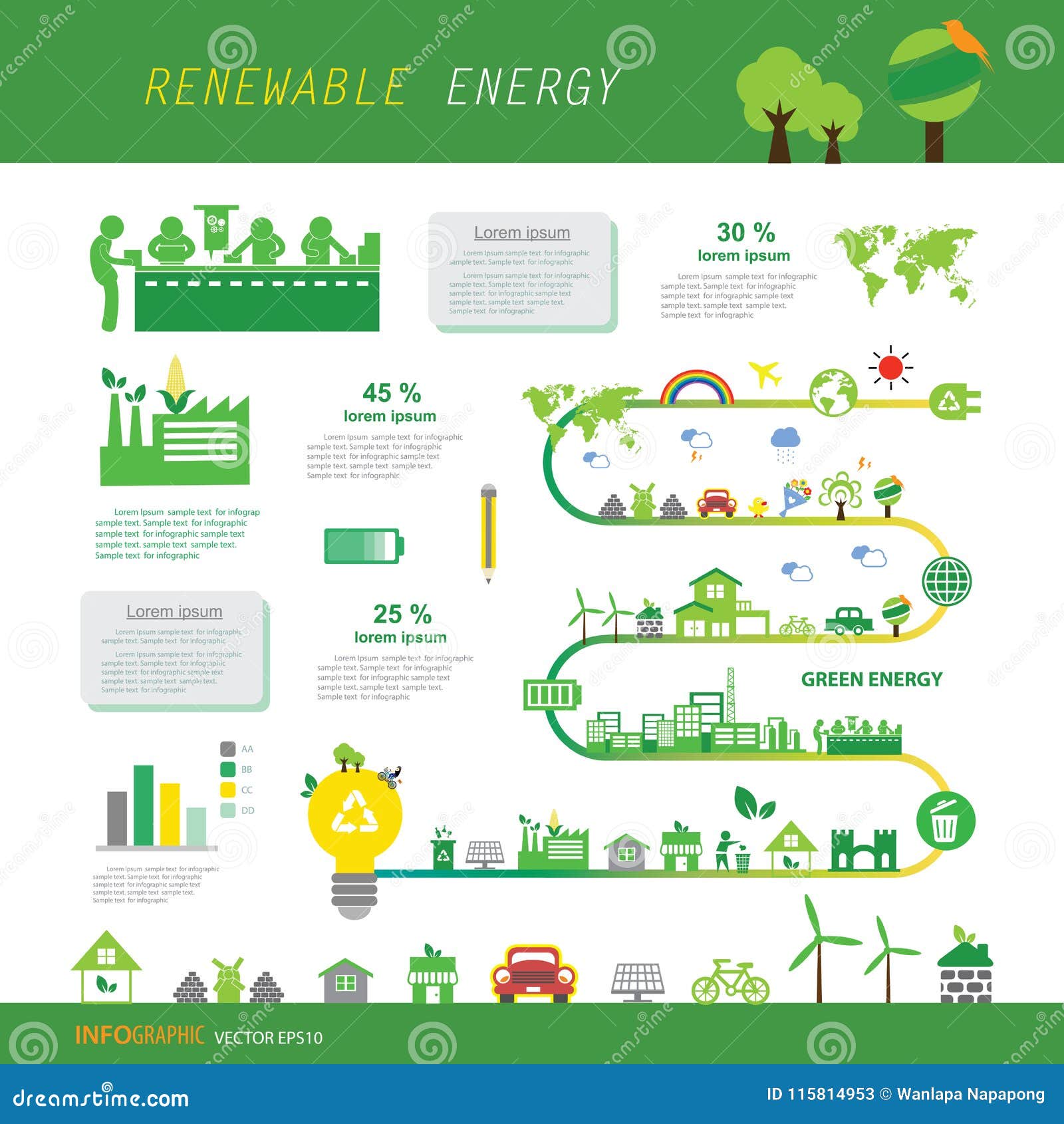 Modern Innovation and Technologies for Nature Conservation Stock Vector ...