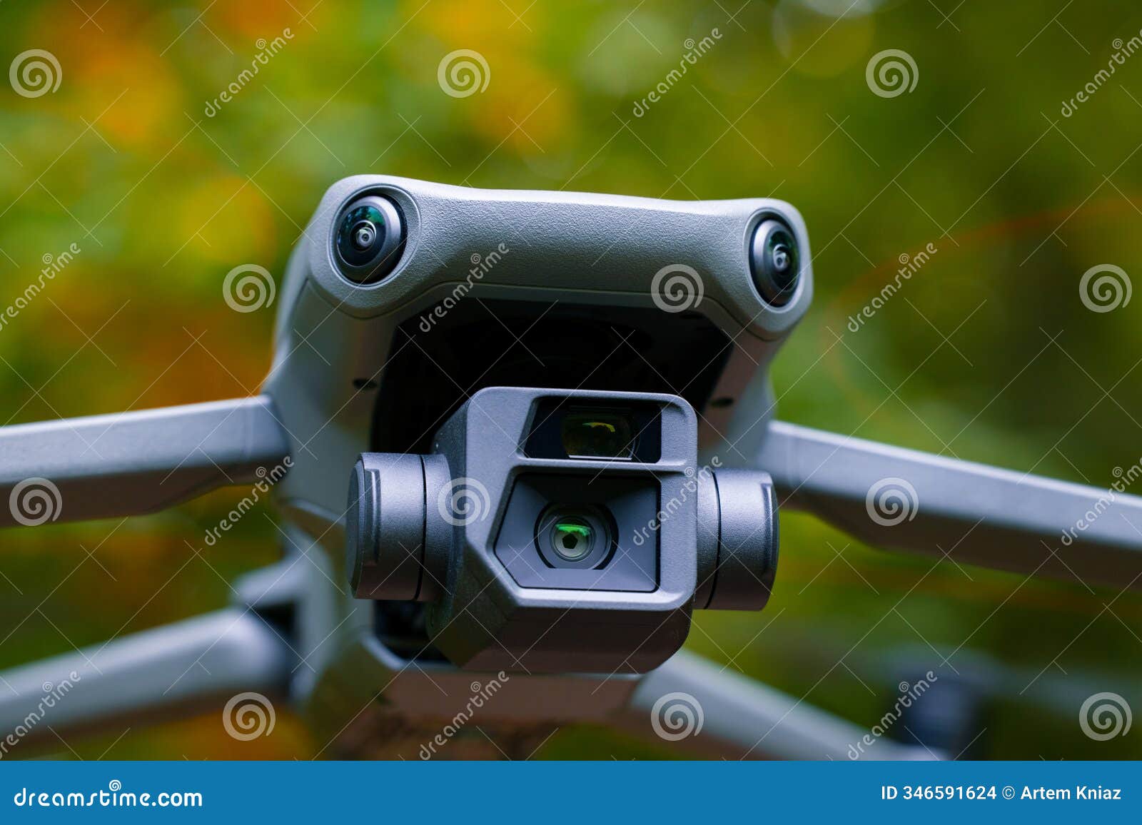 Modern Innovation Technology Concept Drone Flying Object Camera Lens ...