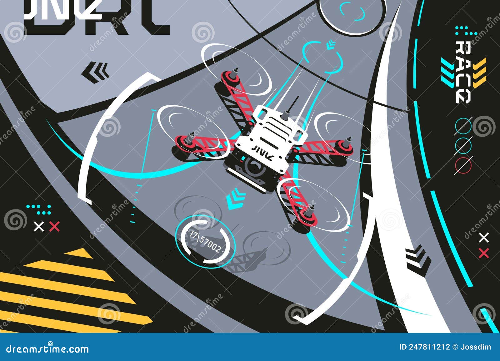 Modern Innovative Drone in Race Stock Vector - Illustration of ...