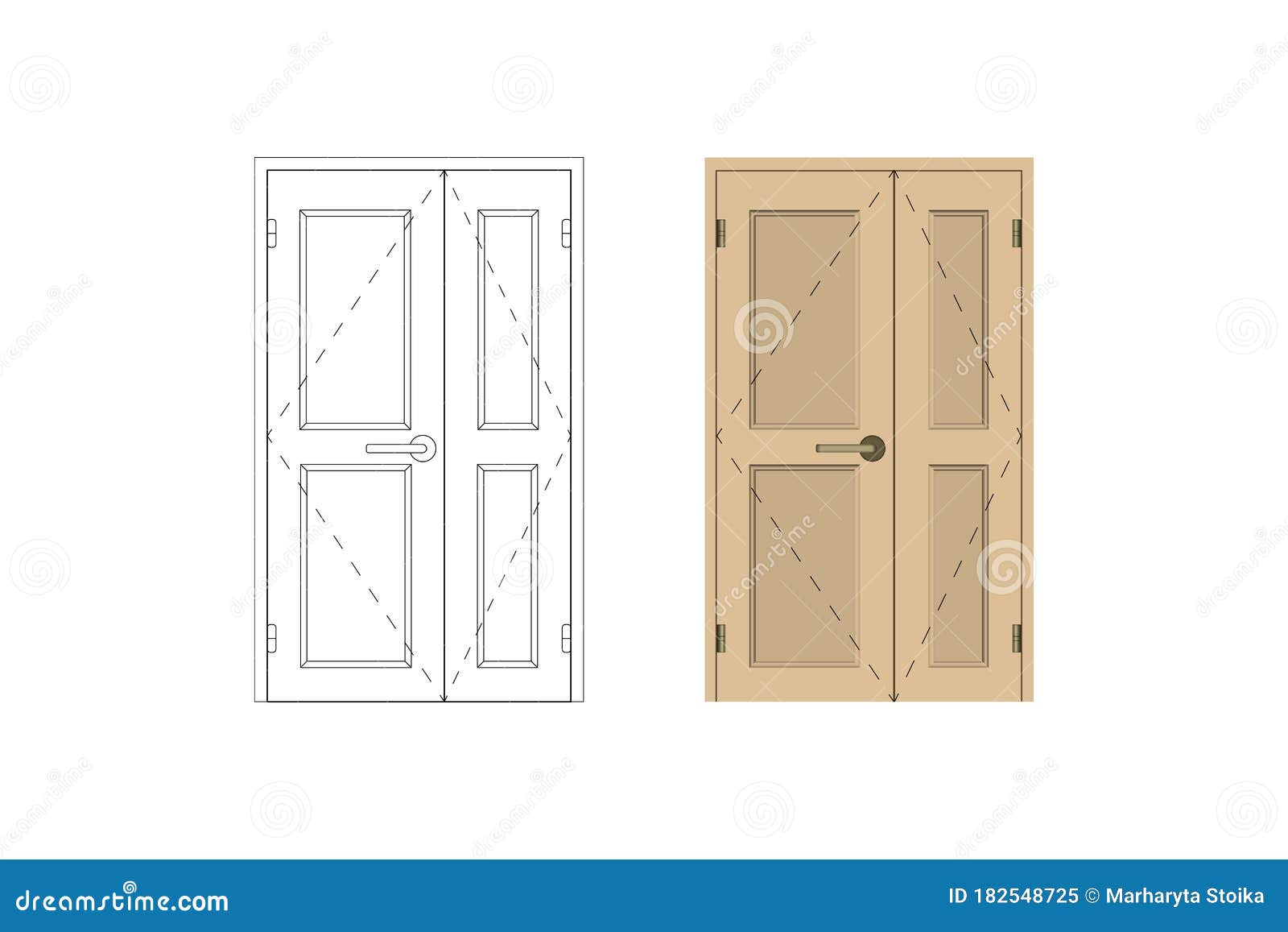 Modern inside door stock vector. Illustration of inside - 182548725