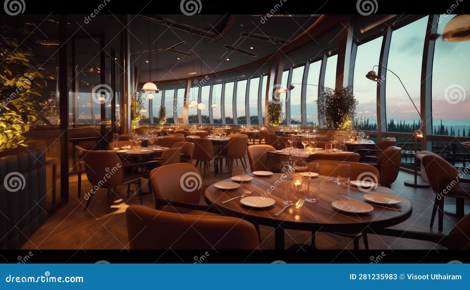 Modern Inside the Restaurant, Restaurant is Opulent and Contemporary ...