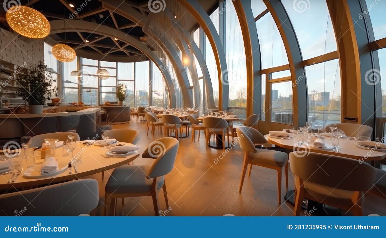 Modern Inside the Restaurant, Restaurant is Opulent and Contemporary ...