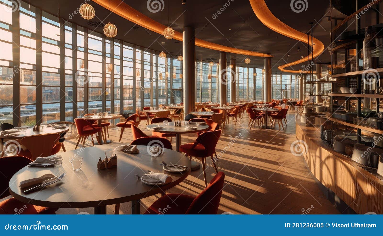 Modern Inside the Restaurant, Restaurant is Opulent and Contemporary ...