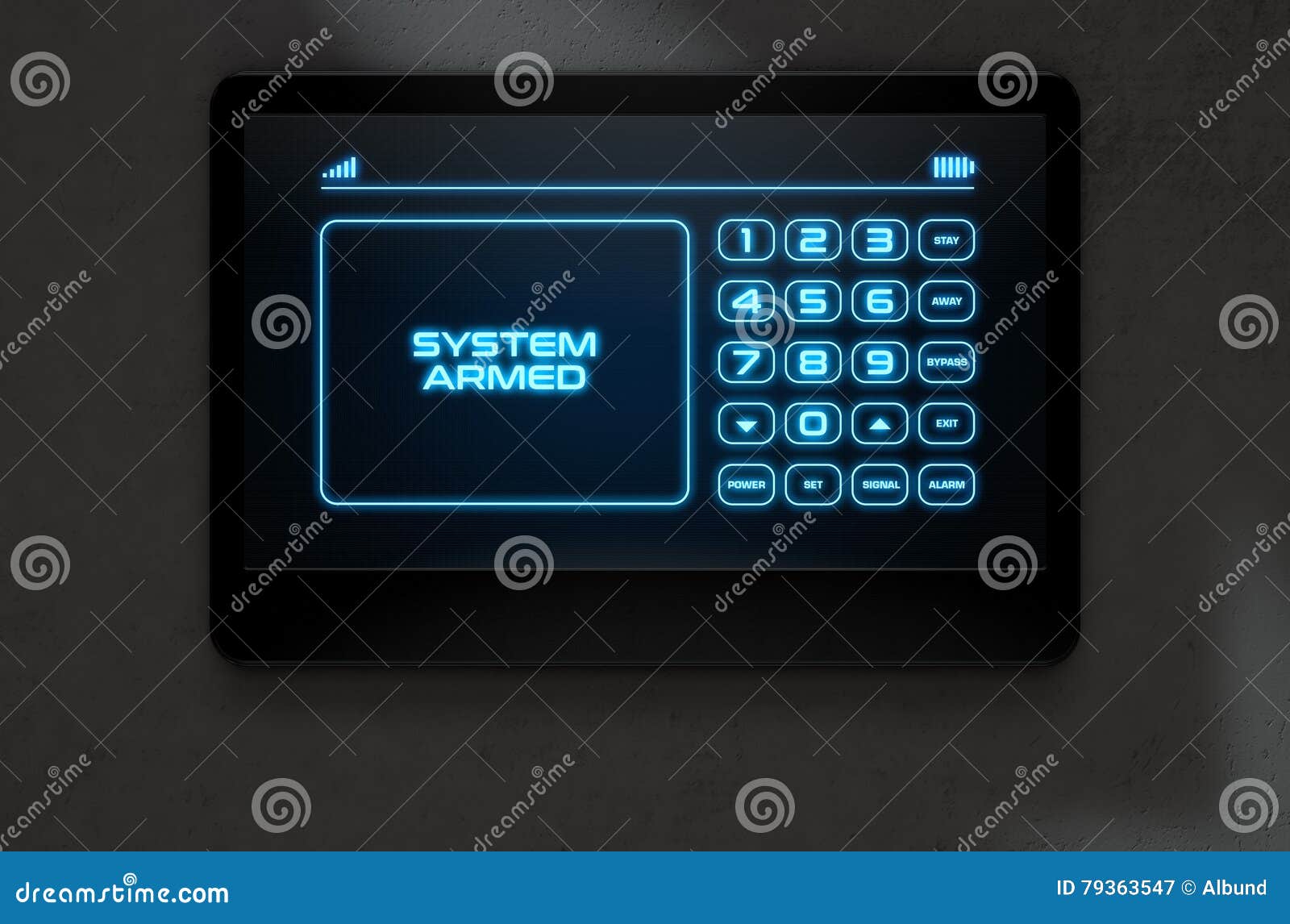 Modern Interactive Home Security Stock Illustration - Illustration of ...
