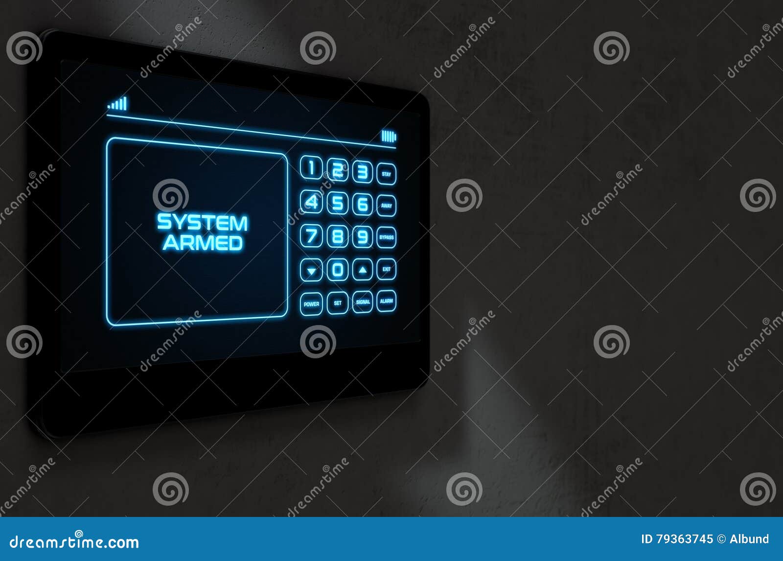 Modern Interactive Home Security Stock Illustration - Illustration of ...
