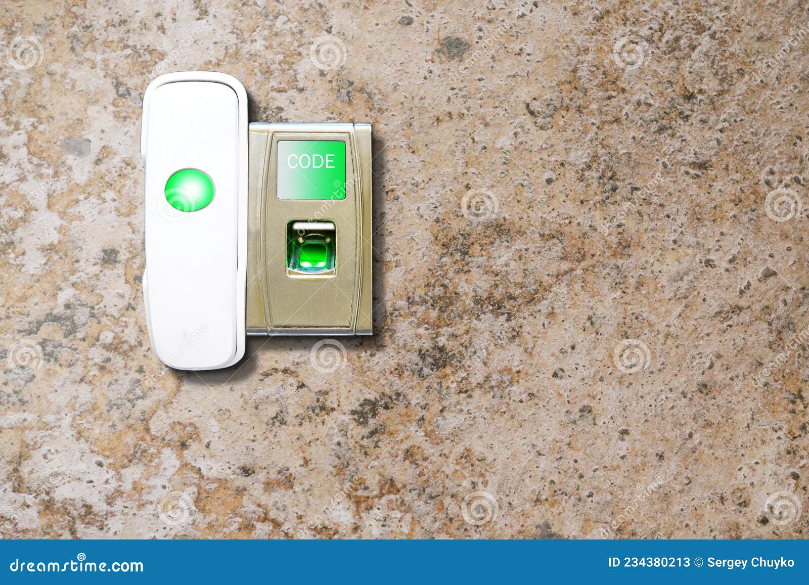 Modern Intercom on Brown Wall Stock Image - Image of copy, entrance ...