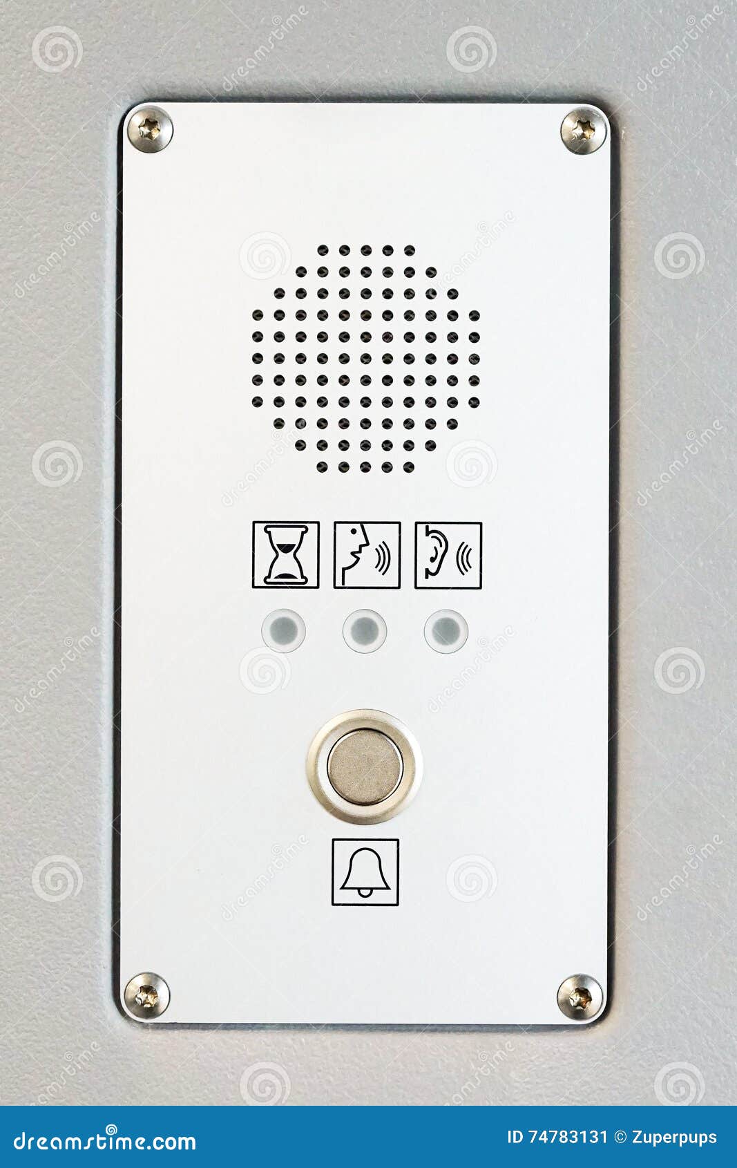 Modern intercom panel stock image. Image of closeup, alarm - 74783131