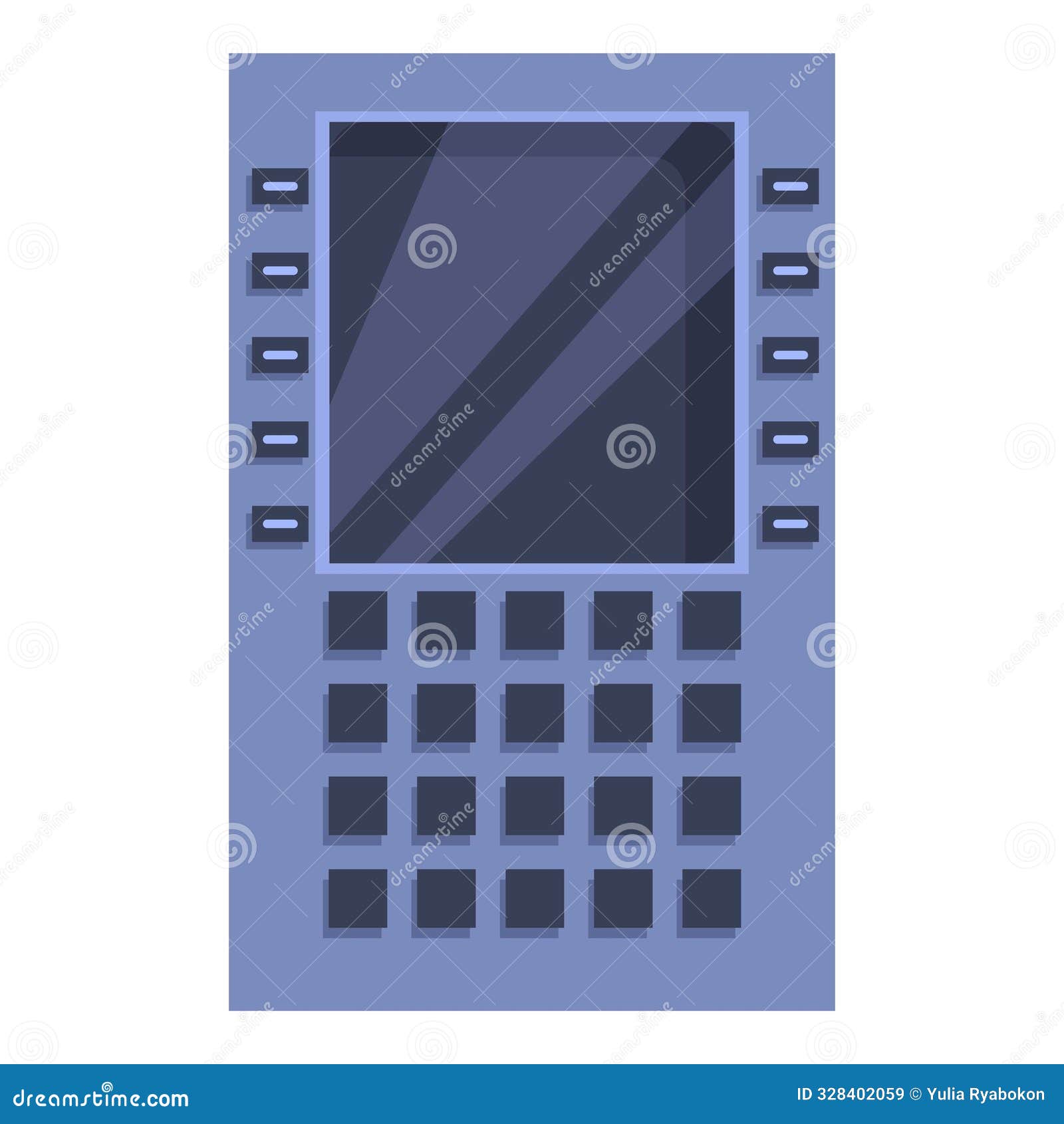Modern Intercom System with Display Screen Showing Blank Space Stock Illustration - Illustration ...