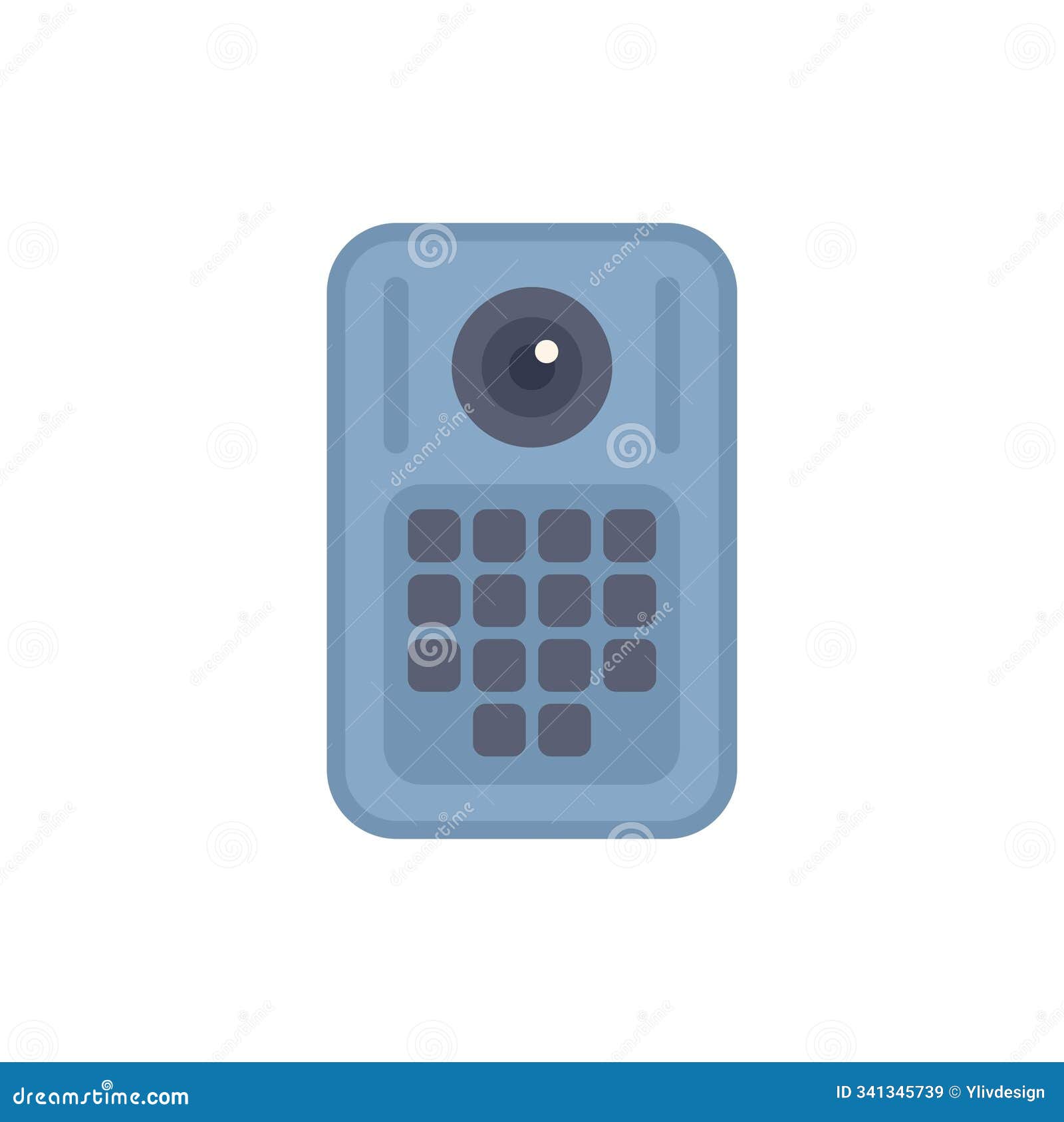 Modern Intercom System Featuring Keypad and Camera for Secure Access Control Stock Illustration ...