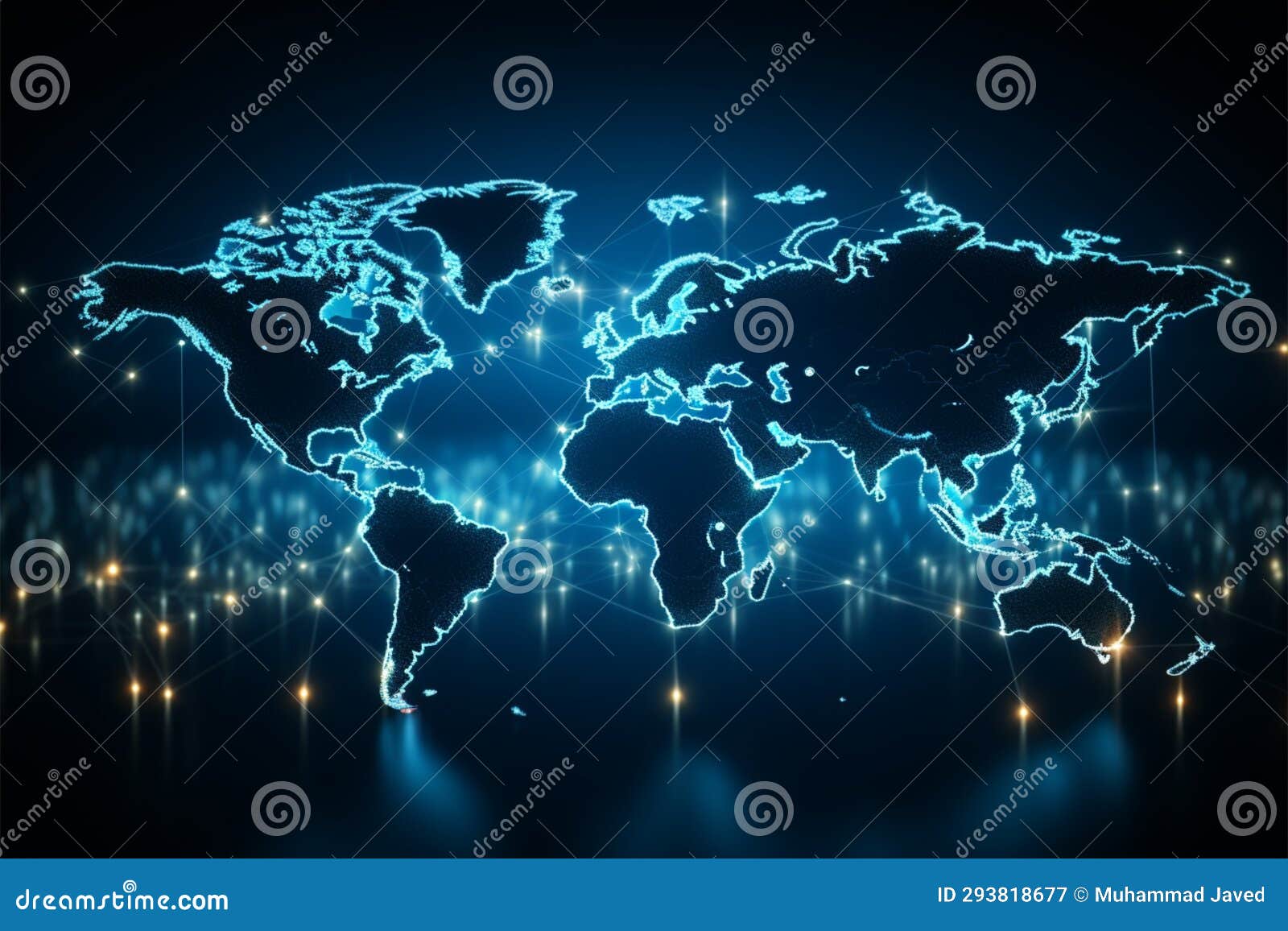 Interconnected World Vector Illustration | CartoonDealer.com #26580608