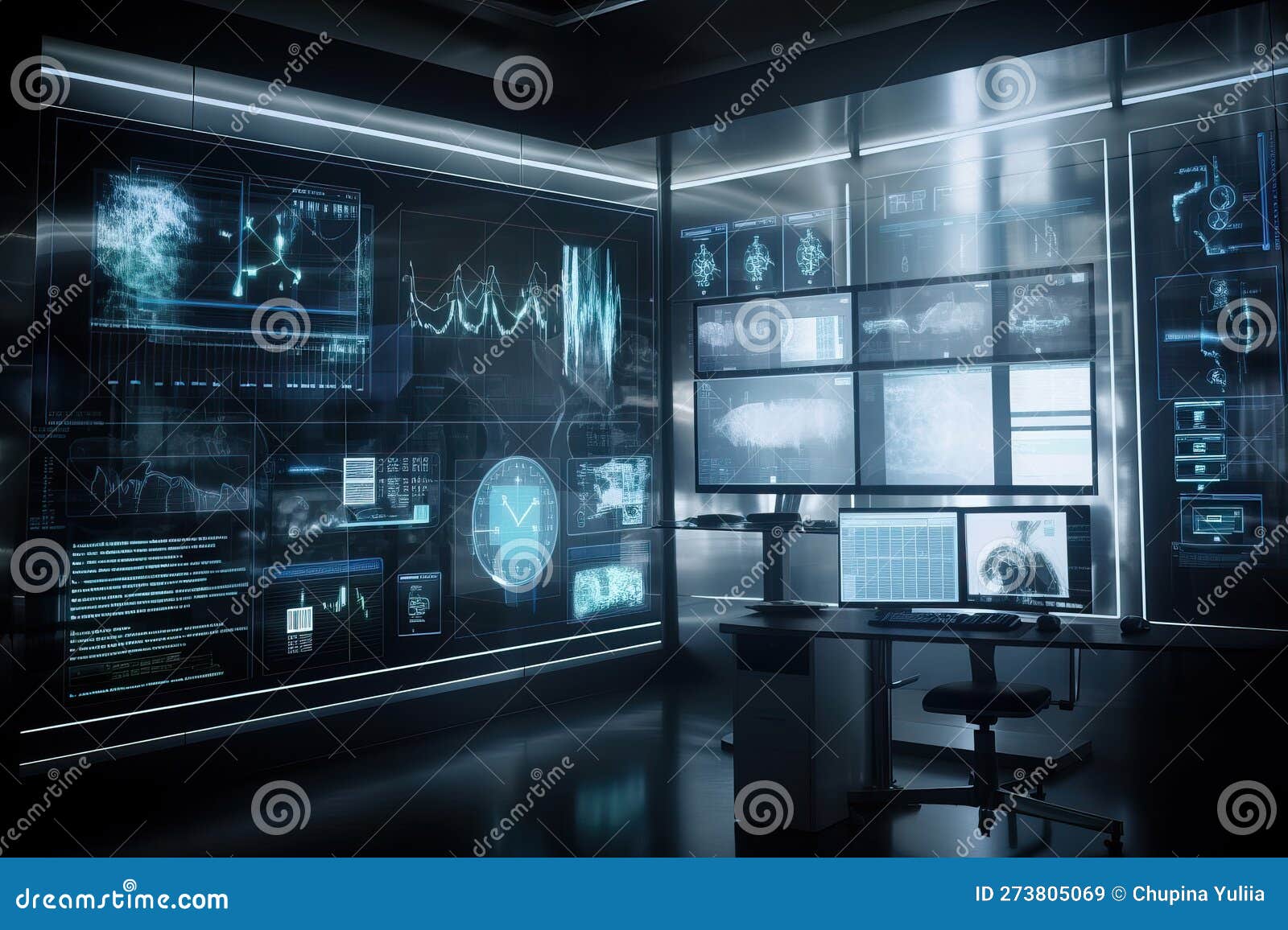 Modern Interface Screen on Laboratory. AI Generated Stock Image - Image ...