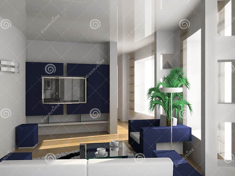 Modern interior stock illustration. Illustration of loft - 2521968