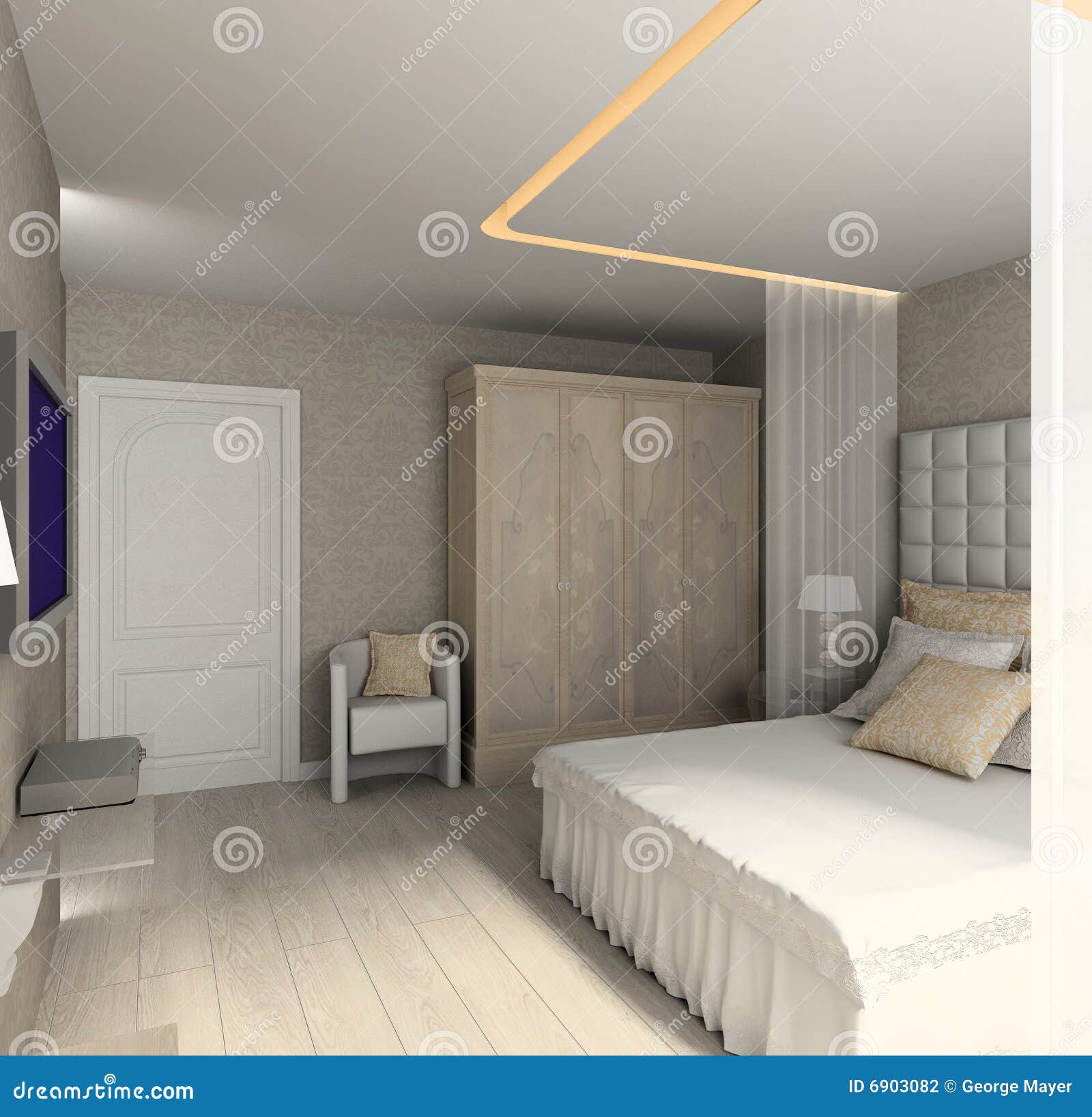 Modern interior. 3D render stock illustration. Illustration of luxury ...