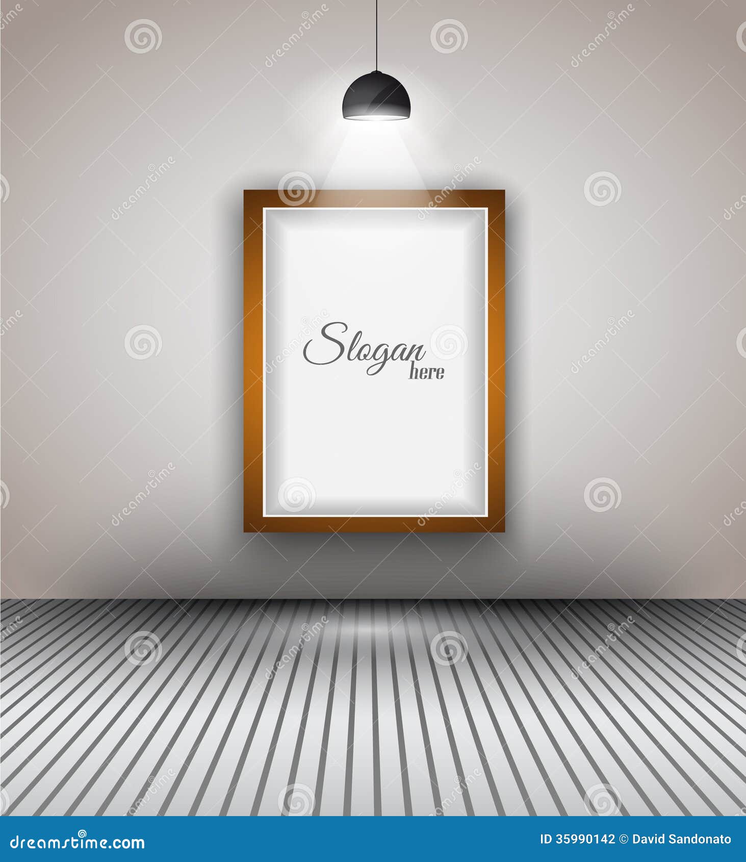 Modern Interior Art Gallery Frame Design with Spotlights. Stock ...