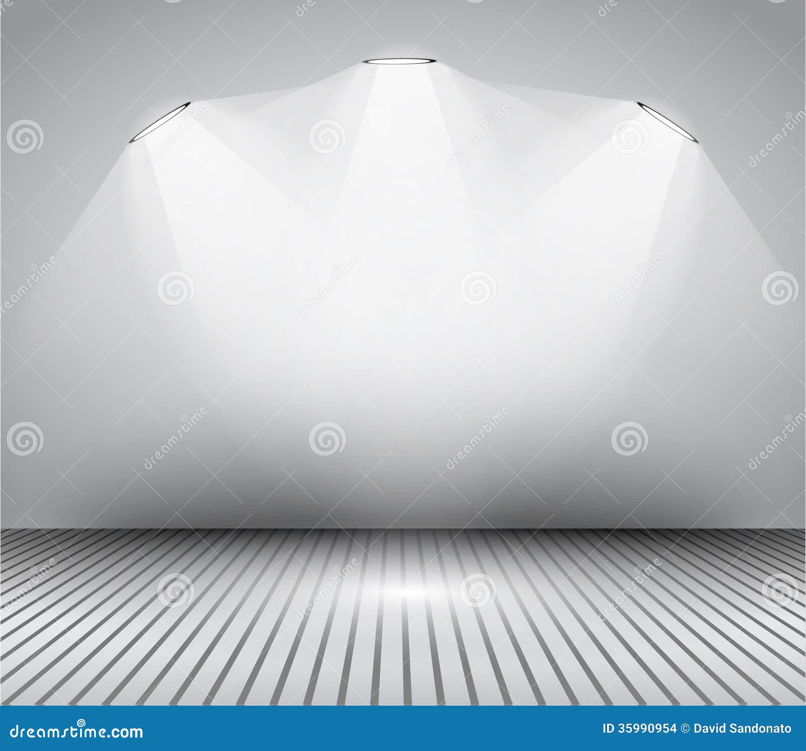 Modern Interior Art Gallery Frame Design with Spotlights. Stock ...