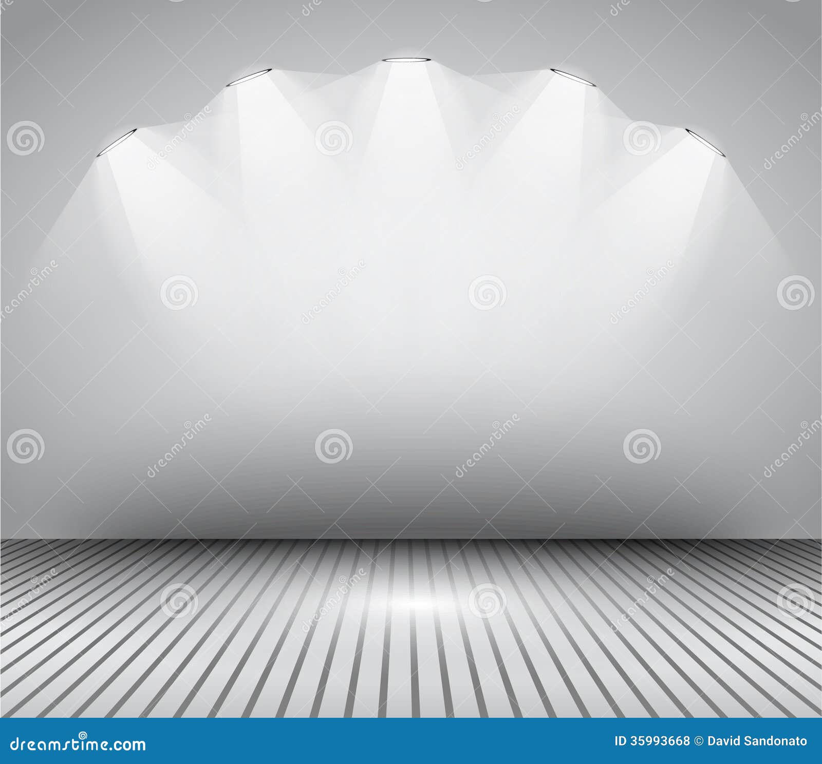 Modern Interior Art Gallery Frame Design with Spotlights. Stock ...