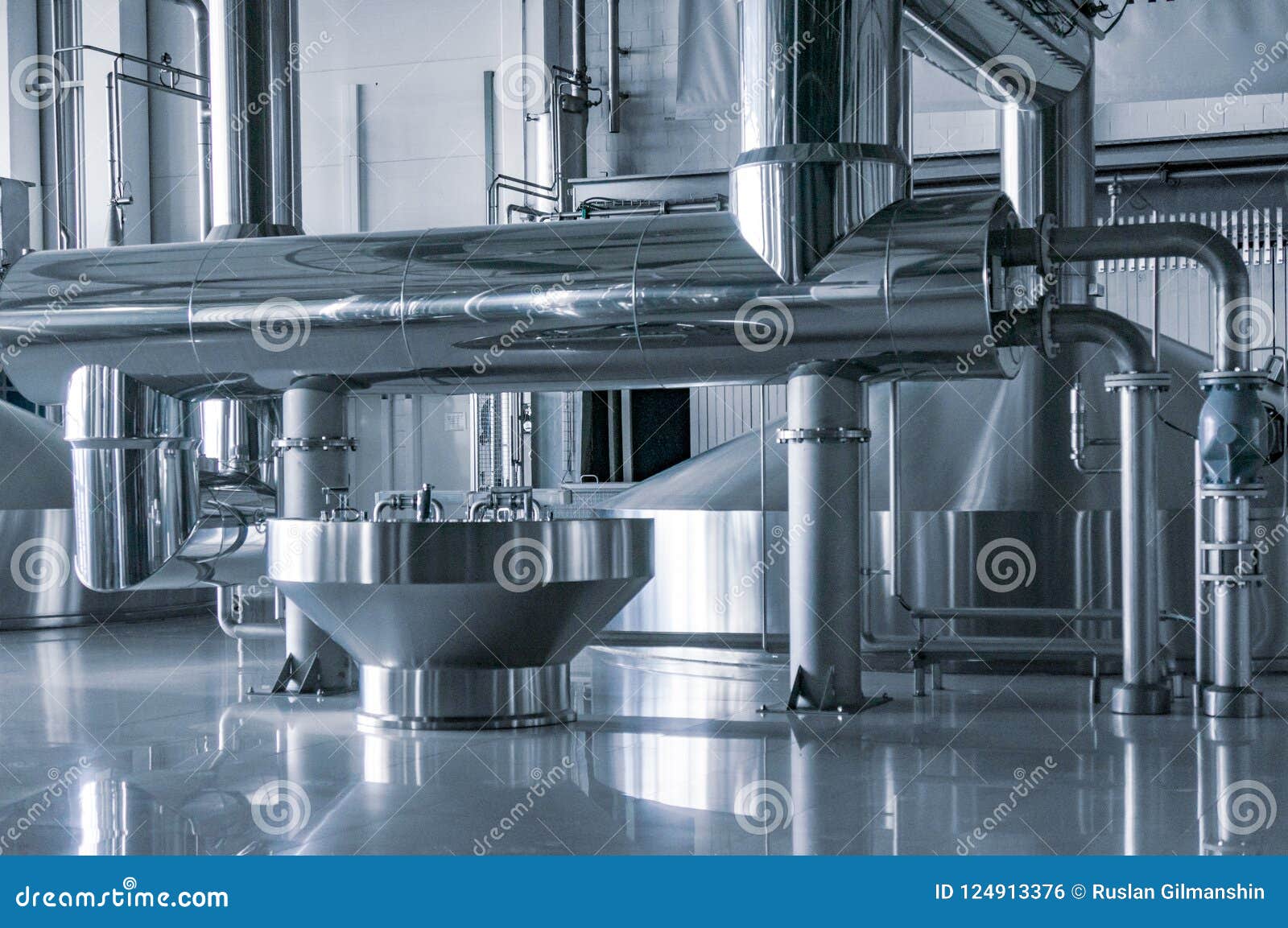 Modern Interior of a Brewery Mash Vats Metal Containers Stock Photo ...