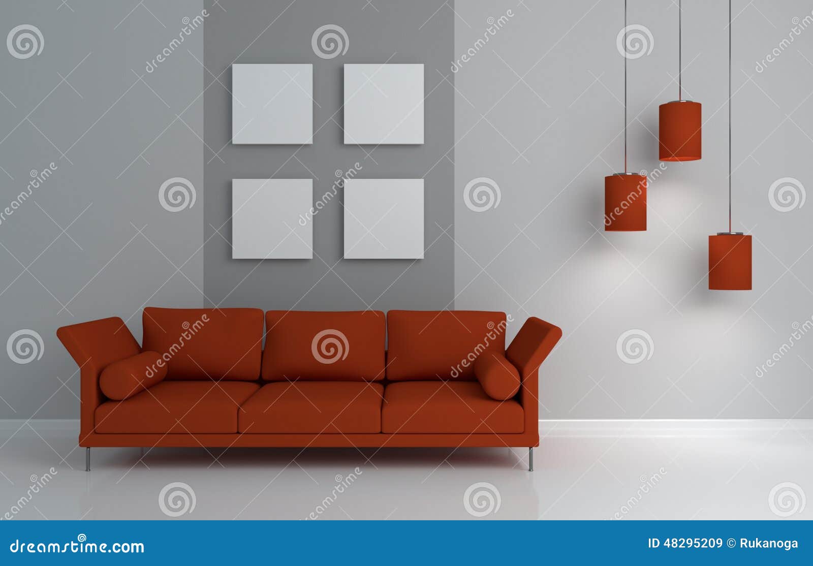 Modern Interior Composition Stock Illustration - Illustration of ...