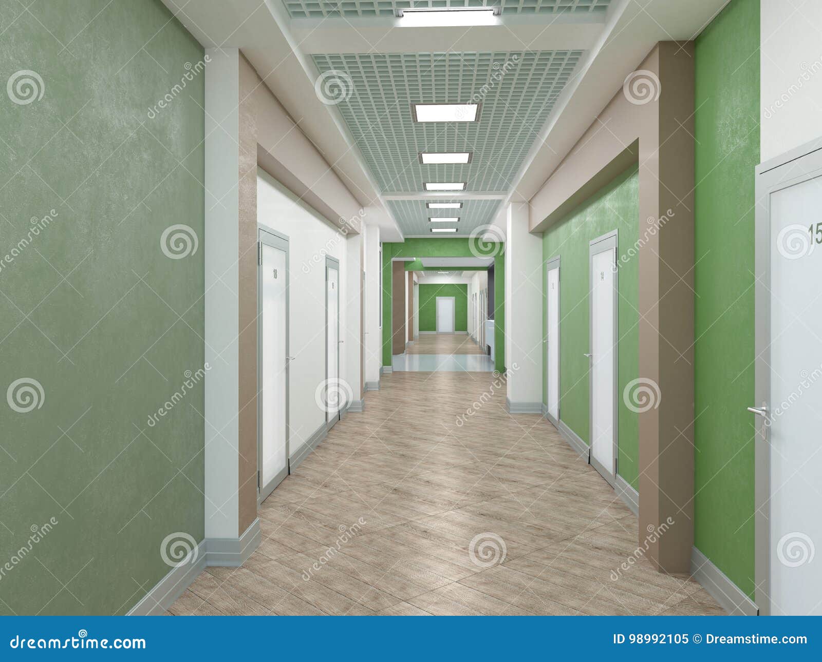 Public interior 3D render. stock illustration. Illustration of ...