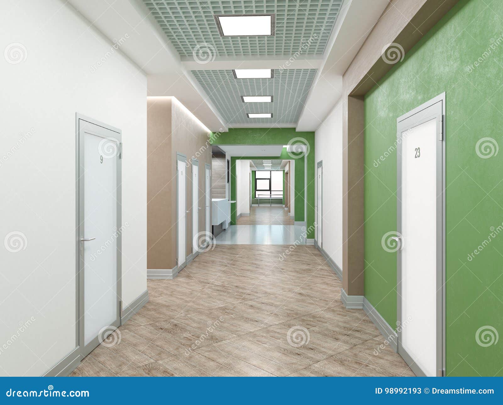 Public interior 3D render. stock illustration. Illustration of clinic ...