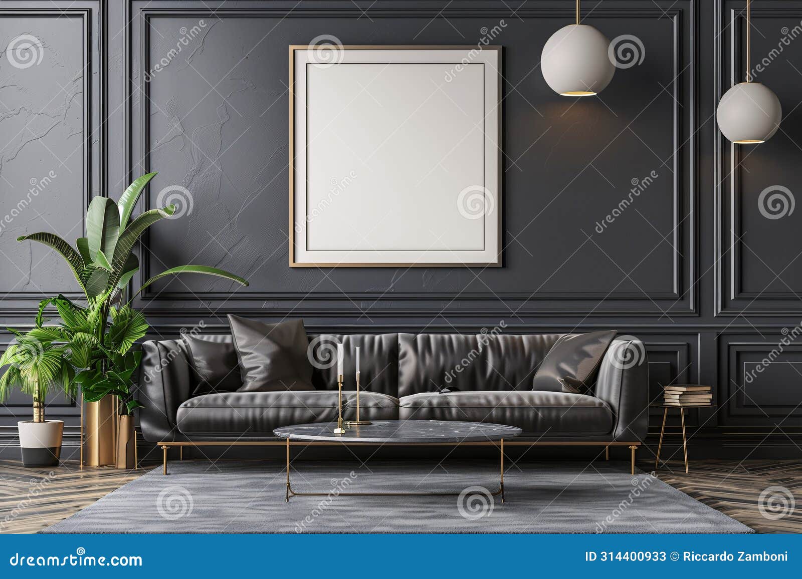 Modern Interior. 3D Render. Living-room. Exclusive Design. with ...