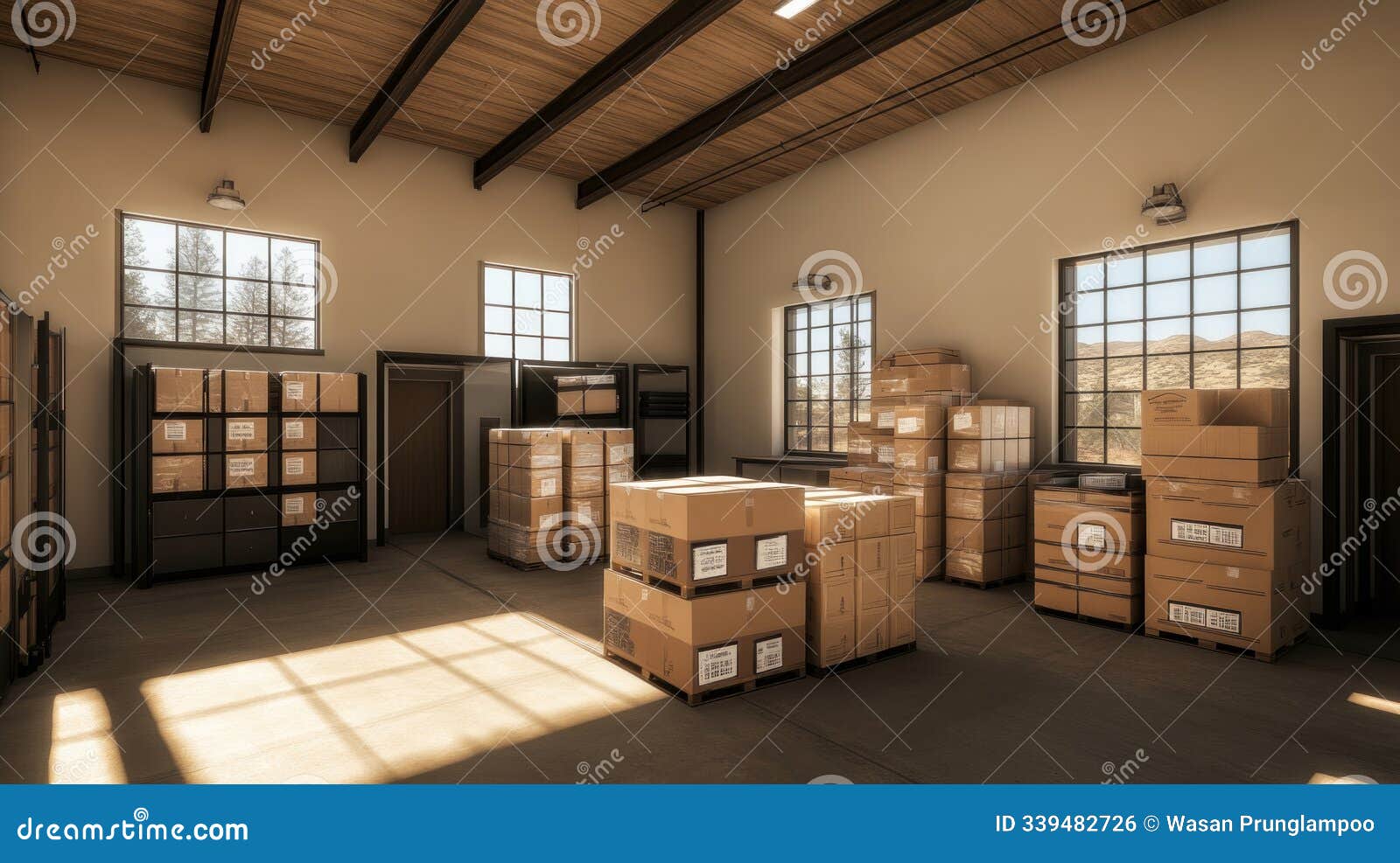 Modern Interior with Dedicated Packaging Zones, Digital Workflow Boards ...