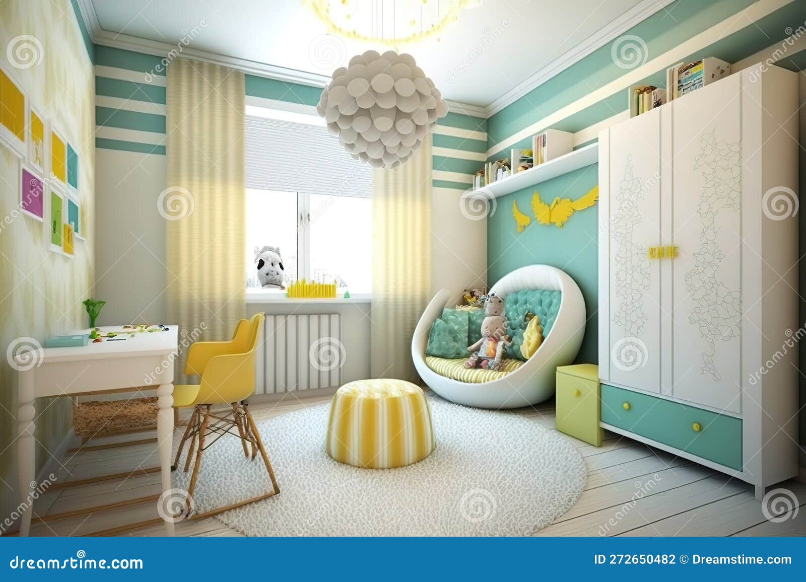 Modern Interior Design of Baby Room, Generative AI Stock Illustration ...