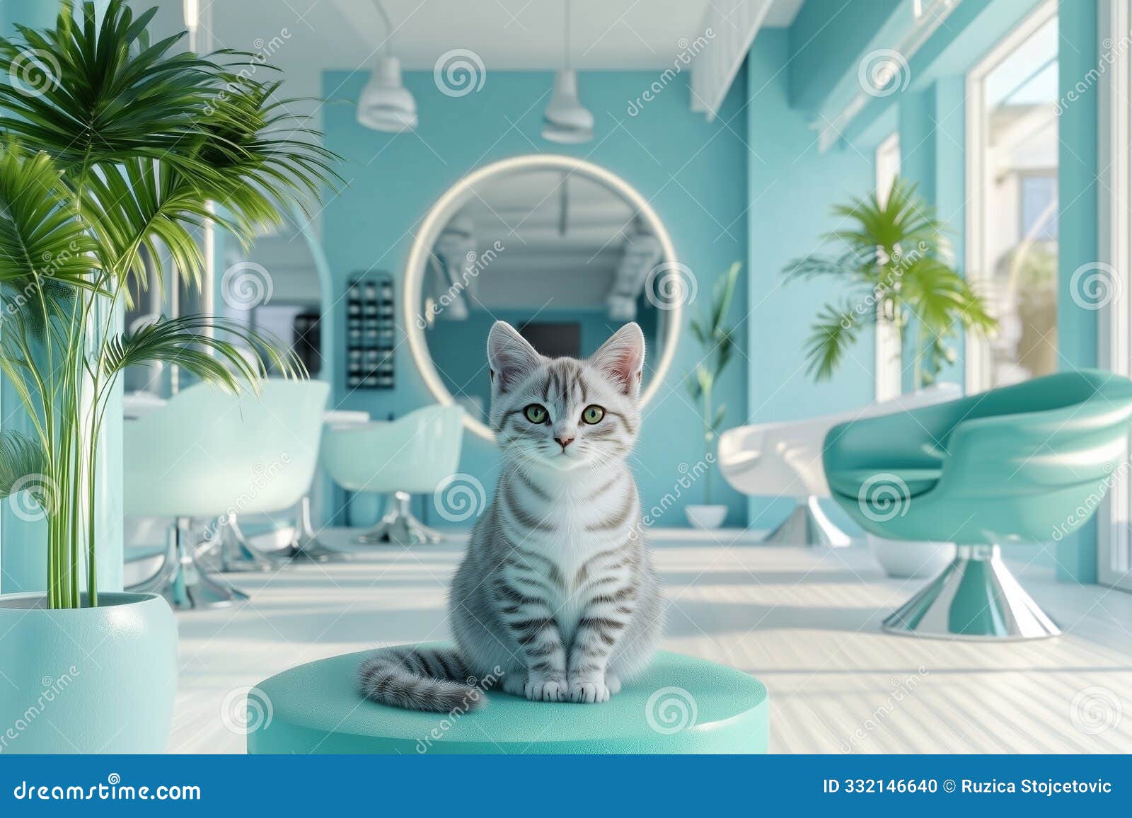 Modern Interior Design of Beautiful Salon for Cats Ai Photo Stock ...