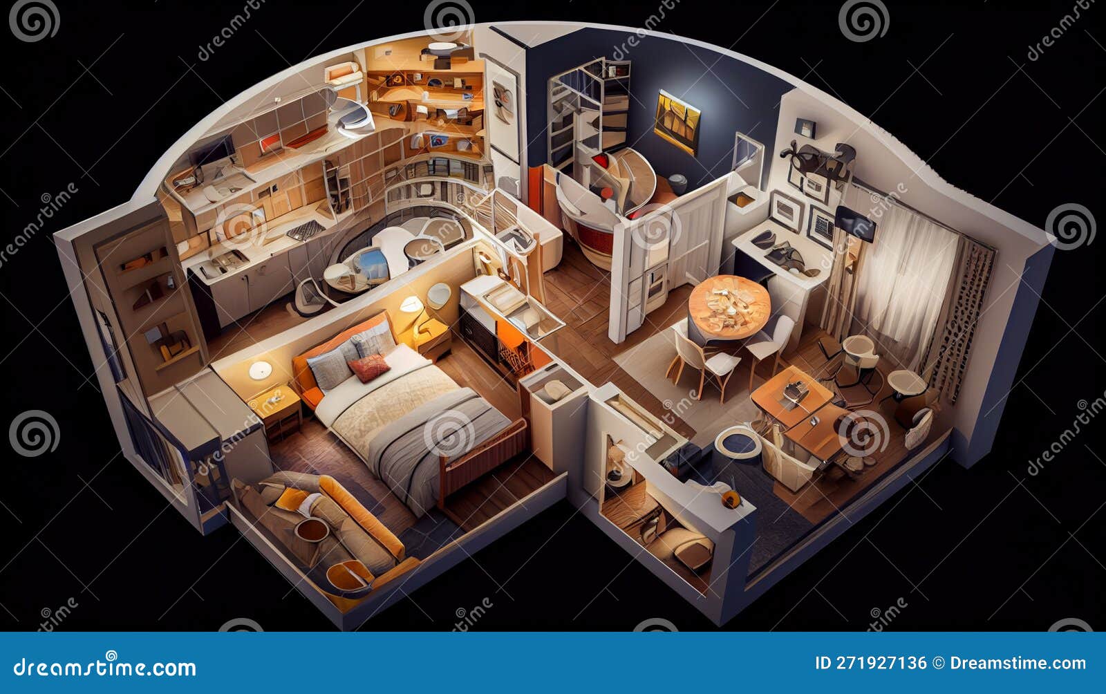 Modern Interior Design with Comfortable Apartment ,generative AI Stock ...