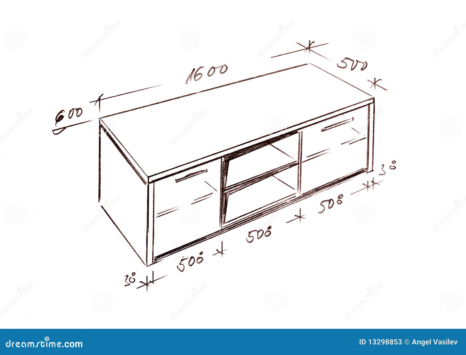 Modern Interior Design Freehand Drawing. Stock Illustration ...
