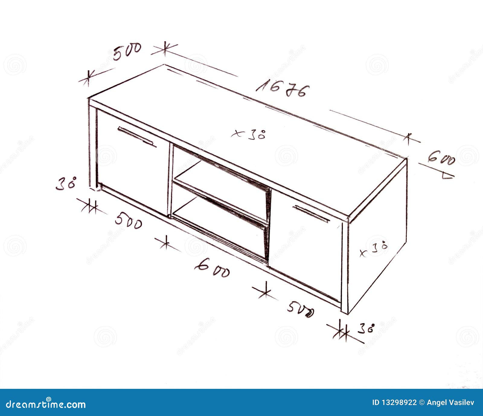 Modern Interior Design Freehand Drawing. Stock Illustration ...