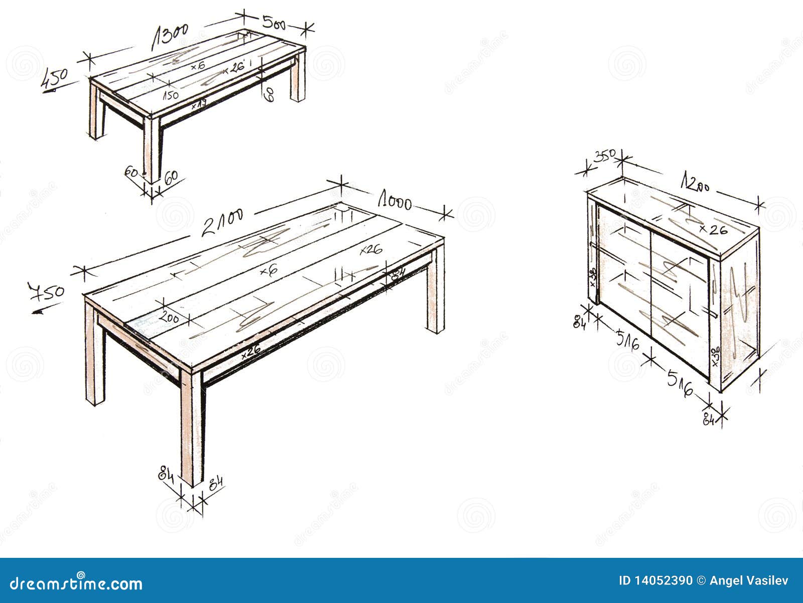 Modern Interior Design Freehand Drawing. Stock Illustration ...