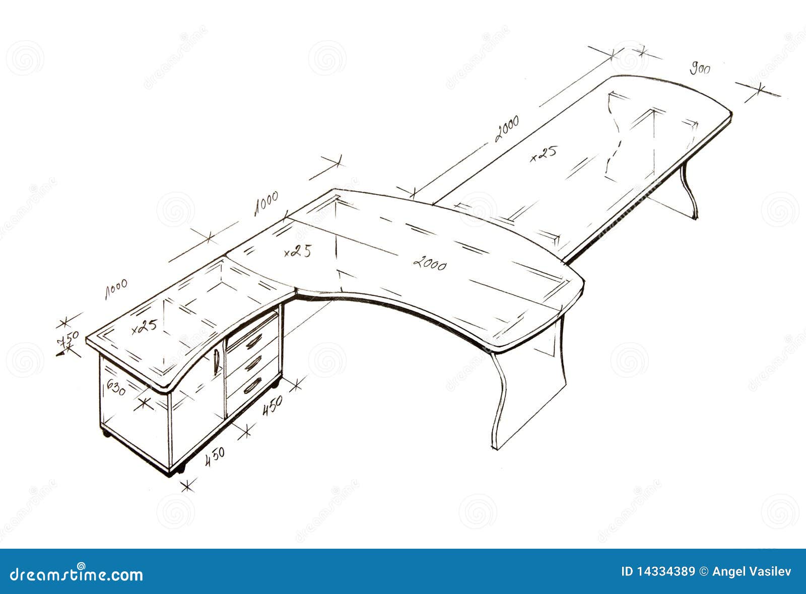 Modern Interior Design Freehand Drawing. Stock Illustration ...