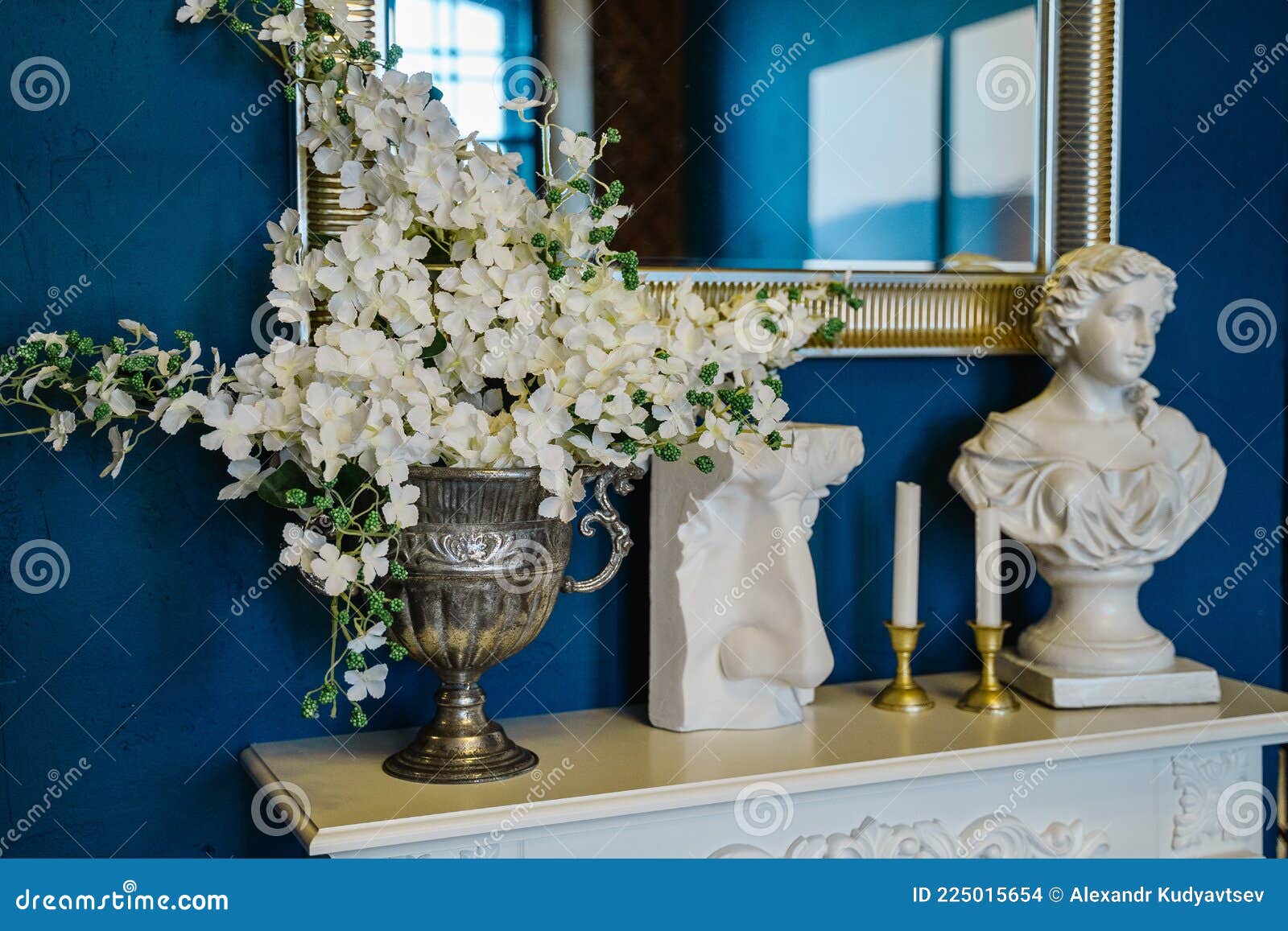 Modern Interior Design in the Loft Style Using Blue Color Stock Photo ...