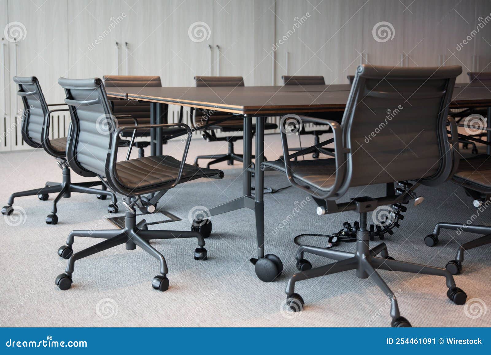 Modern Interior Design for an Office with a Long Table and Chairs Stock ...