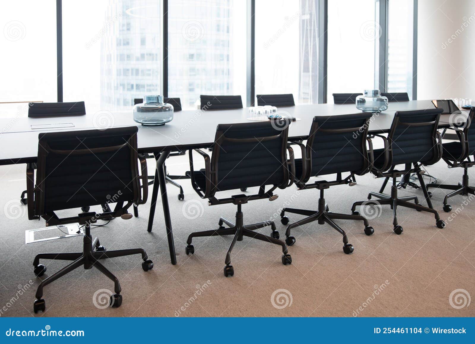 Modern Interior Design for an Office with a Long Table and Chairs Stock ...