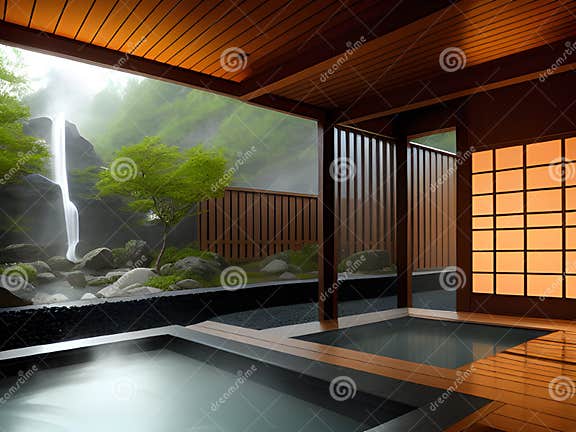 Modern Interior Design, Onsen Room, Ai Generated Stock Illustration ...