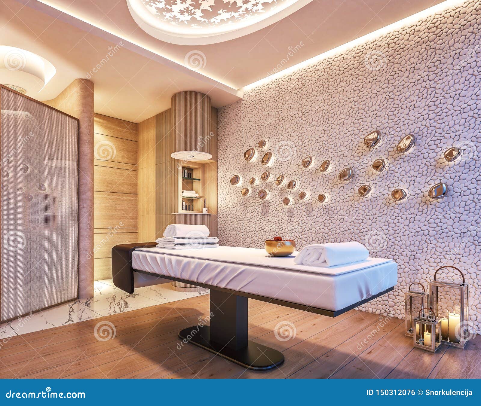 Modern Interior Design of Spa, Sauna, Concept of Fine Living ...