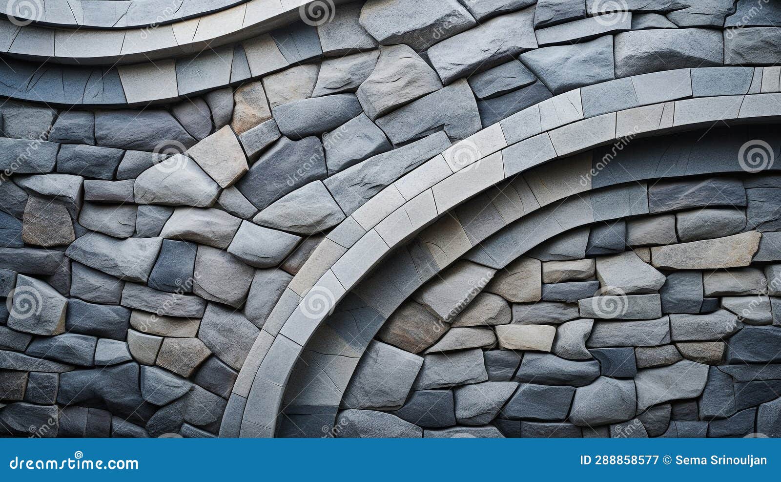 Modern Interior Design Template Made from Stone with Curved Lines ...