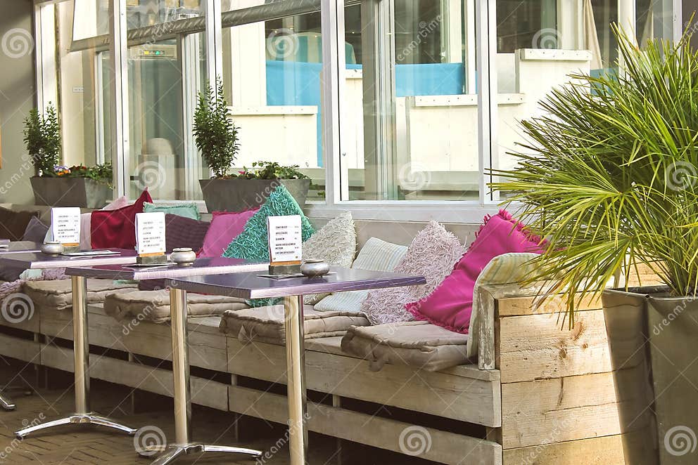 Modern Interior Dutch Cafe. Stock Image - Image of drink, decoration ...